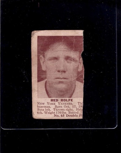 1941 Double Play Cut Single #65 Red Rolfe P Z3304598 | eBay