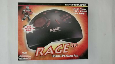 THRUSTMASTER DIGITAL RAGE 3D PC GAME PAD CONTROLLER WINDOWS 95 VINTAGE ...