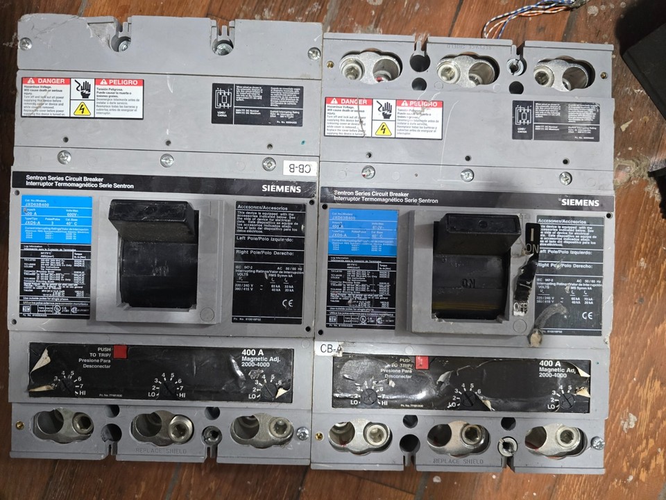 Siemens JXD63B400 Sentron Series Circuit Breaker Type JXD6-A 400A 600V ...