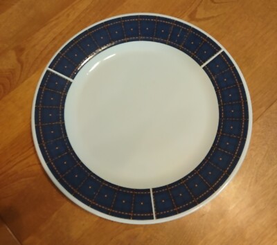 Majesticware by Oneida "Calico Rooster" Denim Style Border Dinner Plate ...