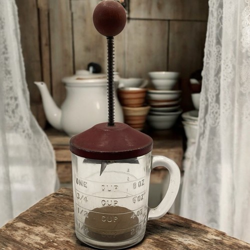 Vintage 1940-50s Anchor Hocking 1 Cup Food Chopper Glass, Metal Top ...