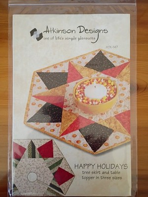 Atkinson Designs Quilt Pattern Happy Holidays Christmas Tree Skirt ...