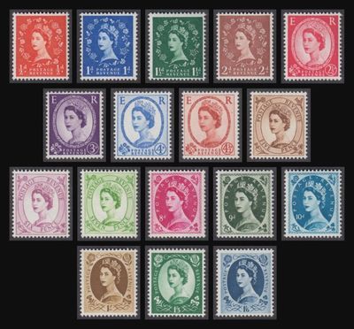 GB 1958 Wilding Stamps Set~(17) Multiple Crowns Ord~Unmounted Mint~UK ...