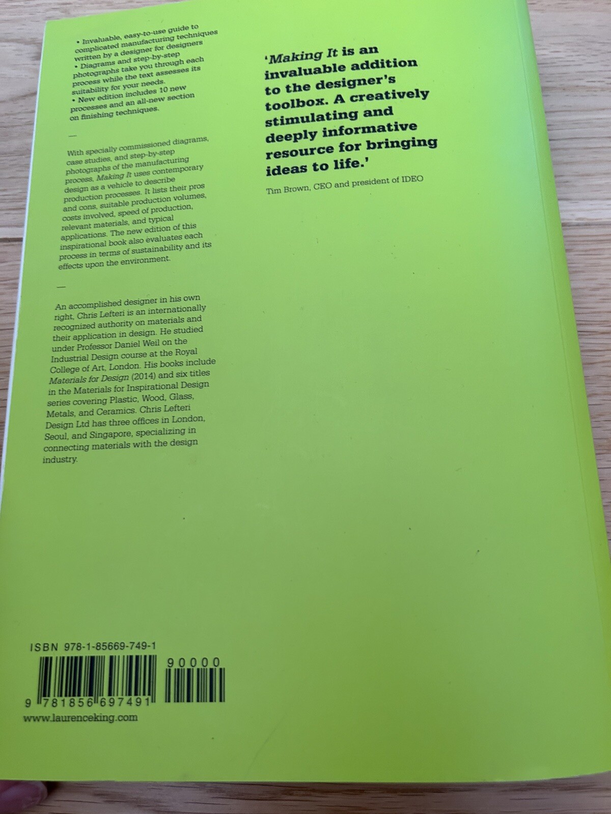 Making It : Manufacturing Techniques for Product Design by Chris ...