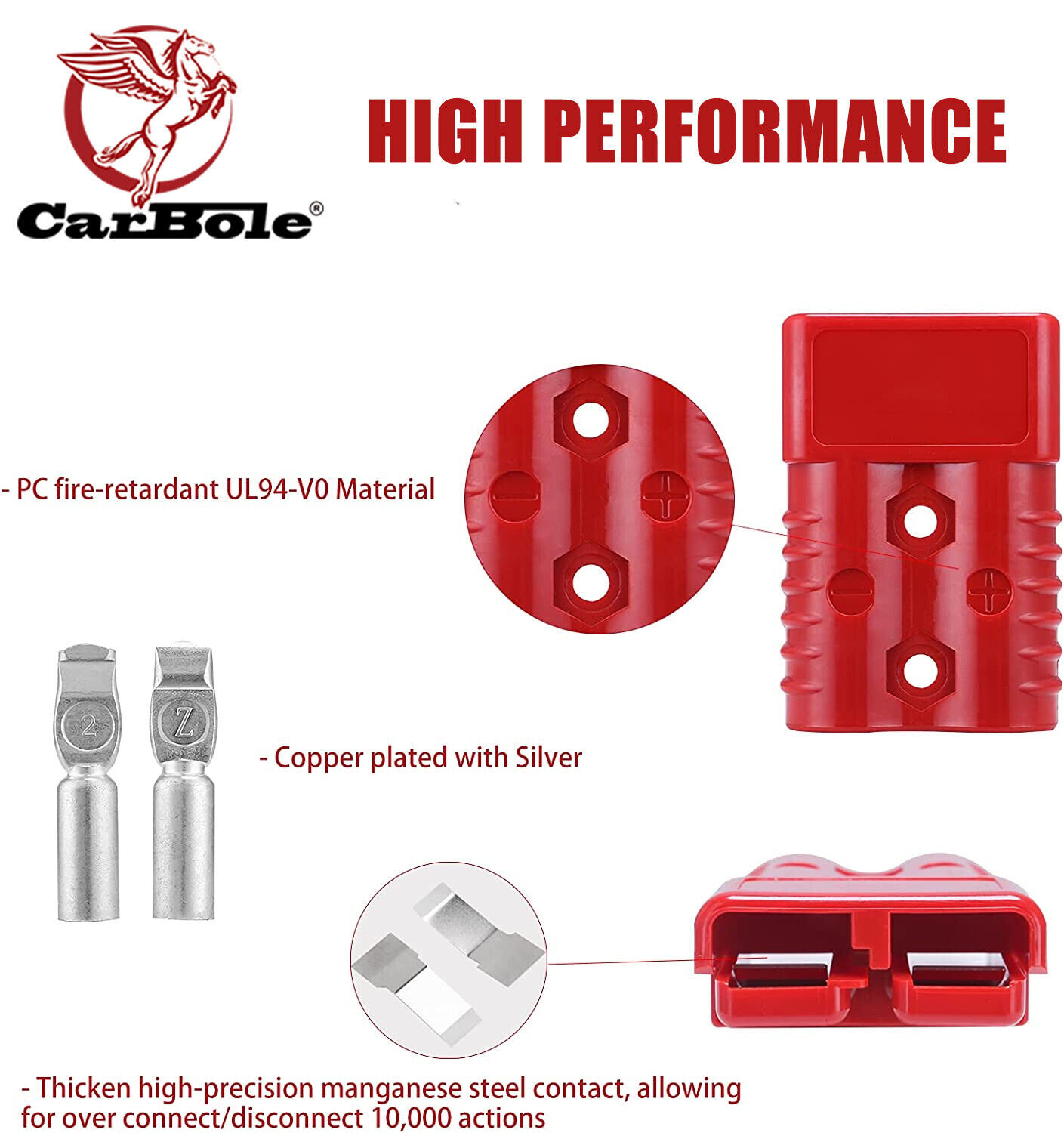 6x Anderson Style Plug Connector DC Power Tool 50AMP Solar Caravan 6 ...