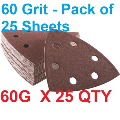 Bosch Sanding Sheets 93mm Triangle Detail Pack of 25, 60 Grit ...