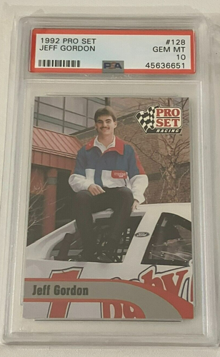Jeff Gordon Rookie Card RC 1992 Pro Set #128 NASCAR PSA Graded GEM MT ...