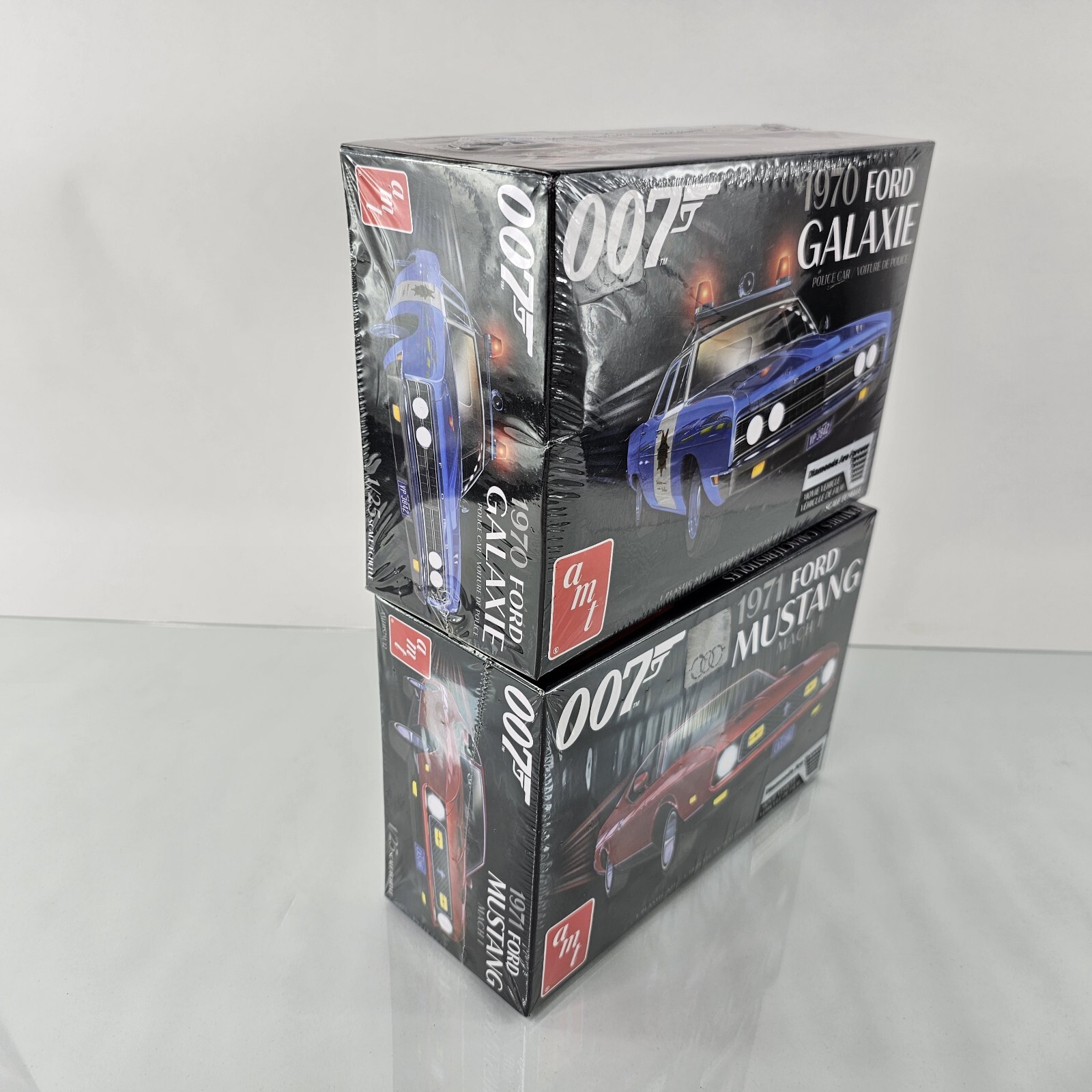 AMT 007 James Bond 1970 Ford Galaxie Police Car & Mustang SET 1:25 ...