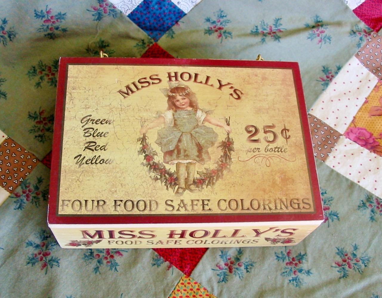 Vintage Style Food Coloring Box Christmas Decoration New 7 x 5 x 2 1/2 ...