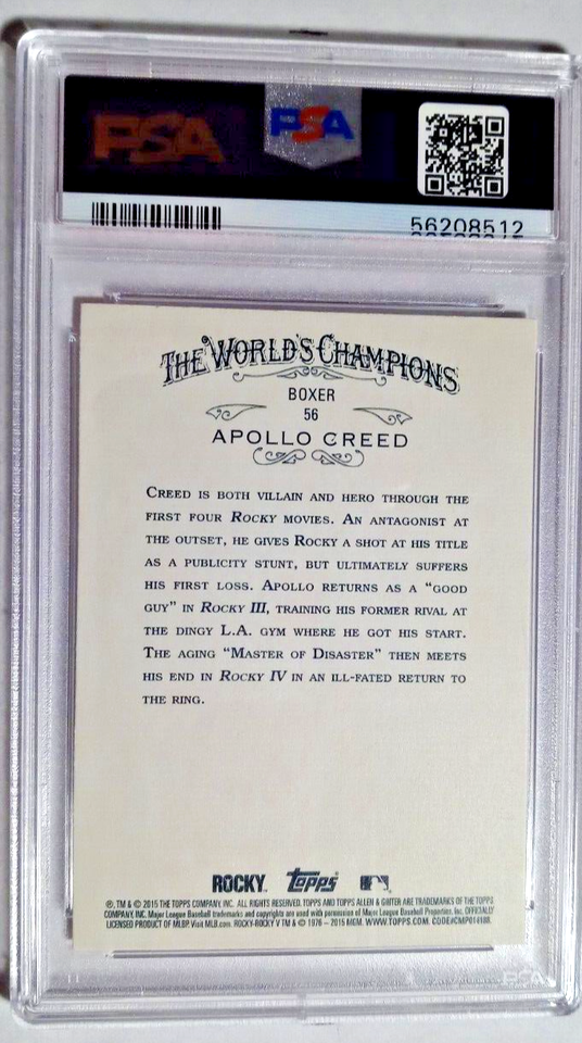 Apollo Creed 2015 Topps Allen & Ginter, No. 56, GEM MT 10 | eBay