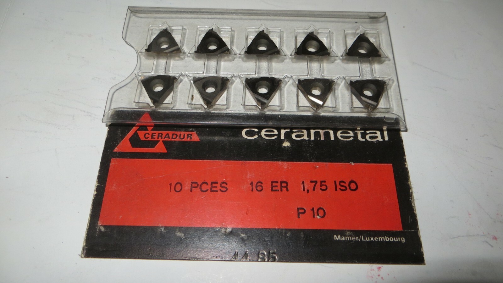 10 Pcs. Cerametal Ceradur 16 ER 1,75 ISO grade P10 threading carbide ...
