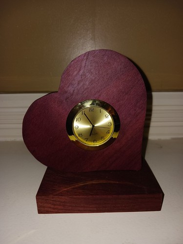 Purple Heart Quartz Mantle Clock Battery Operated. Tested And Works. | eBay