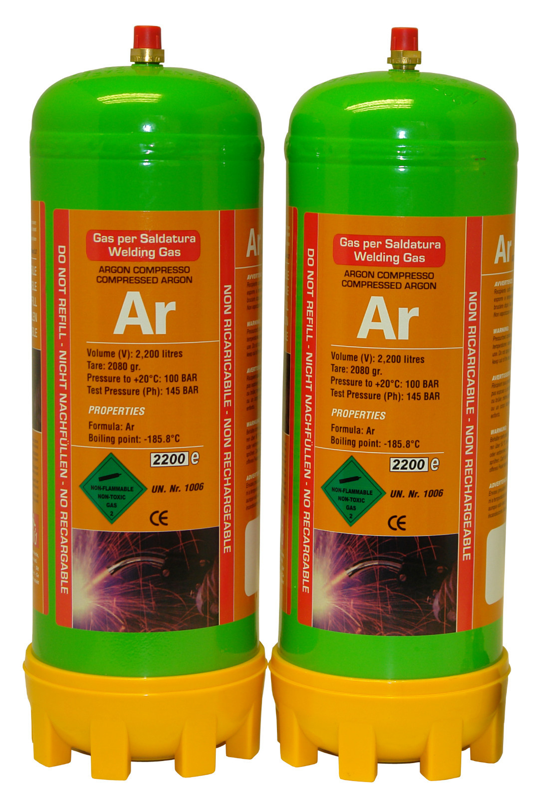 2 x Argon gas bottle 220ltr for mig/tig welding disposable cylinder | eBay