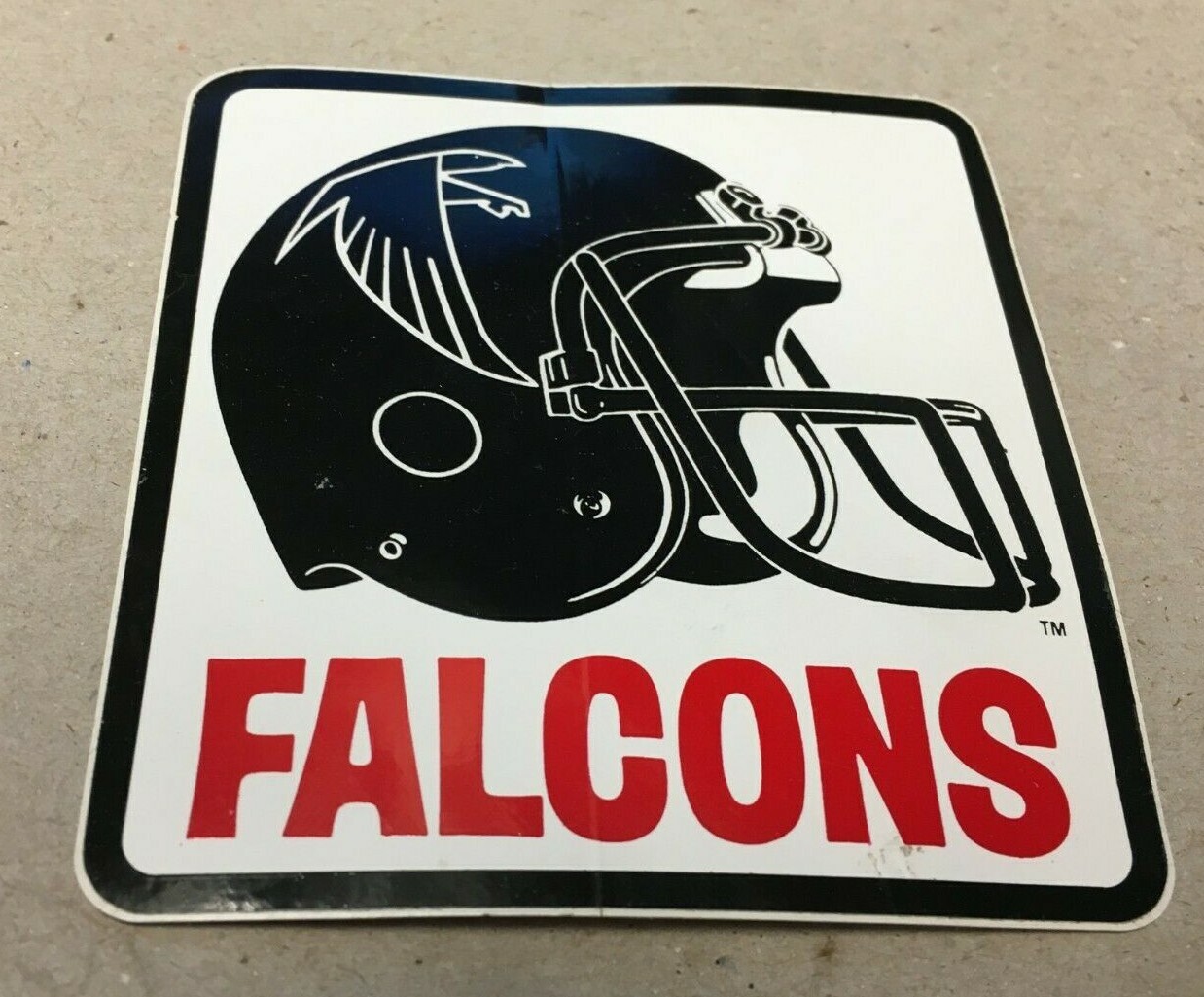 VTG 90s Atlanta Falcons Football Club 3.5" Sticker Throwback Black ...