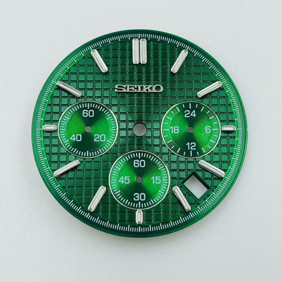 31.5mm Multi-function Oak Tree Watch Dial Green Lume for Vk63 Movement ...