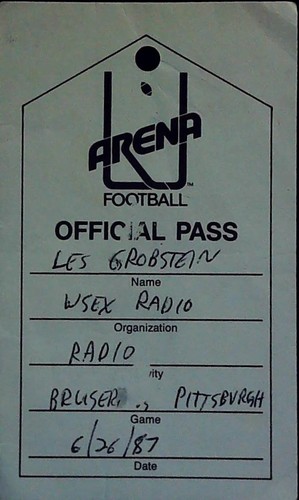 Les Grobstein Arena Football Ticket Stub Radio Pass Chicago Bruisers 6 ...