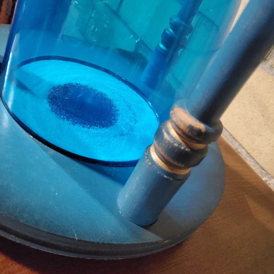 Huge Wood Blenko Hourglass Blue w/ Ocean Glass 1970's Visitor Center ...