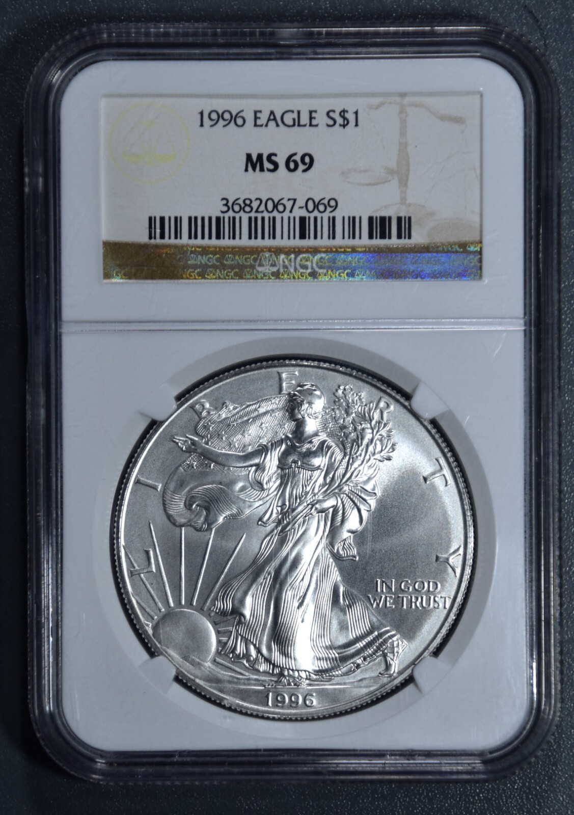 1996 $1 AMERICAN SILVER EAGLE UNCIRCULATED 1 oz .999 NGC MS 69 A4524 | eBay