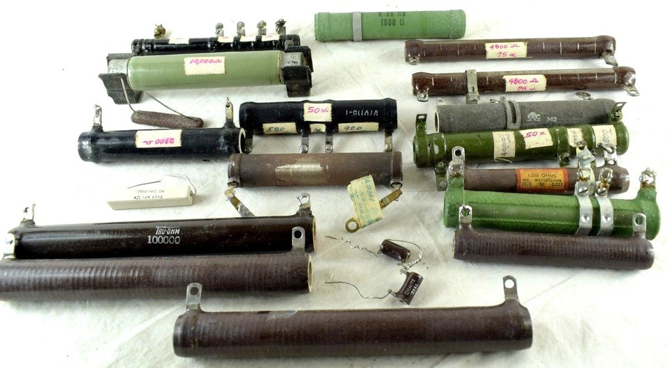 1930's-40's Vintage Tube Radio Resistors Transistors Big Lot 2 Cigar ...