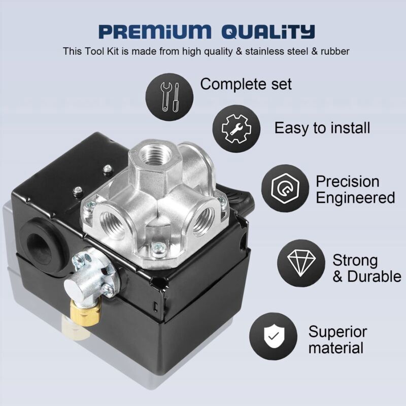 23474570 Pressure Switch W/Unloader and On/Off Lever 135-175 PSI | eBay