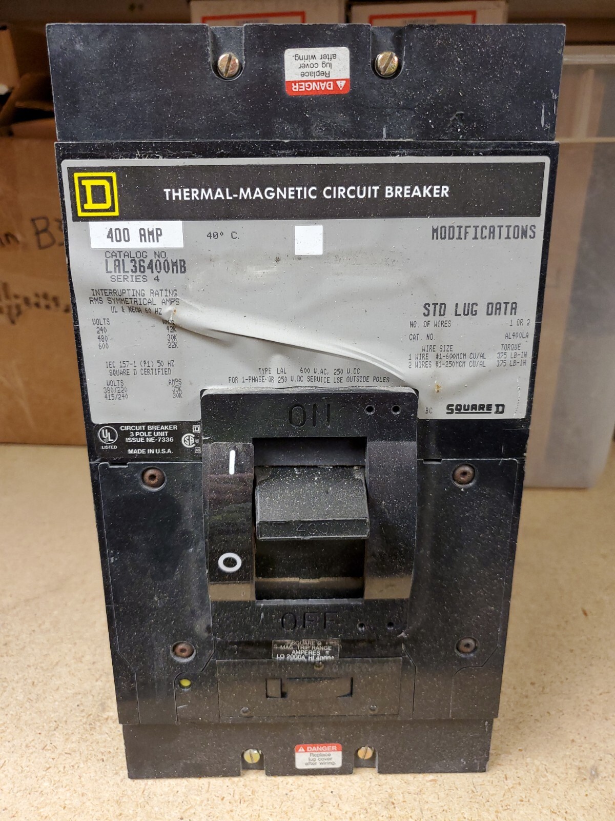 LAL36400MB Square D 400a 480v Breaker | eBay