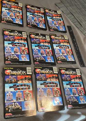 LOT OF 9 VINTAGE ACTION FIGURE CARD BACKS - 1986 THUNDERCATS MINIATURES ...