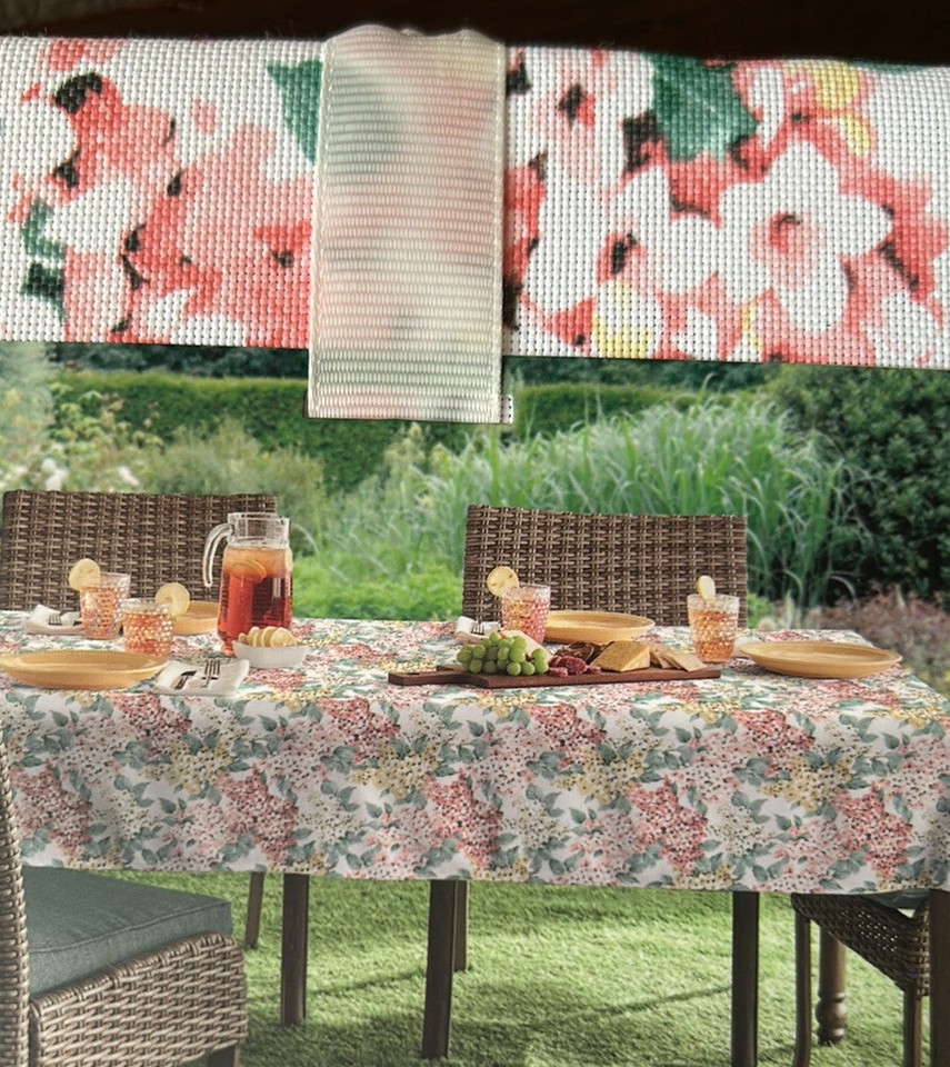 House & Garden Hydrangea Print Tablecloth Floral Multicolor New 60”x120 ...