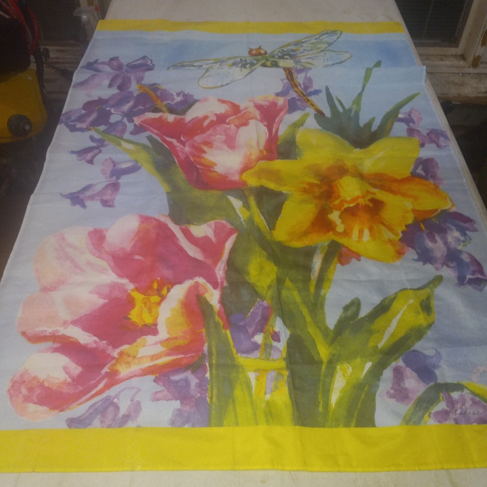 Flowers Floral Dragonfly Spring Summer Garden Decorative Flag Evergreen ...