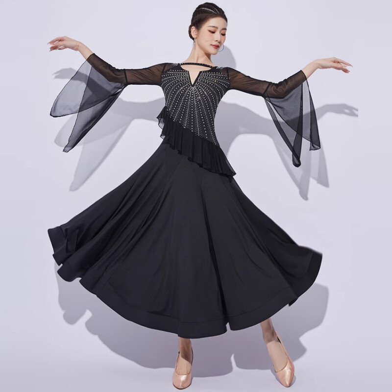 Latin Ballroom Dance Dress Modern Salsa Waltz Standard Long Dress#G879 ...