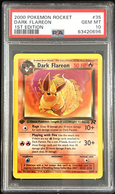 Pokemon Dark Flareon 35/82 Team Rocket PSA 10 GEM MINT AS1 | eBay