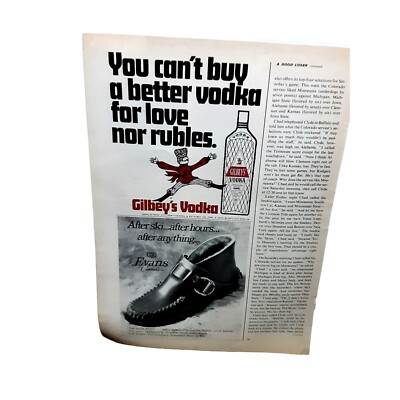 1969 Gilbey Vodka and Evans Casuals Shoes vintage Original Print ad | eBay