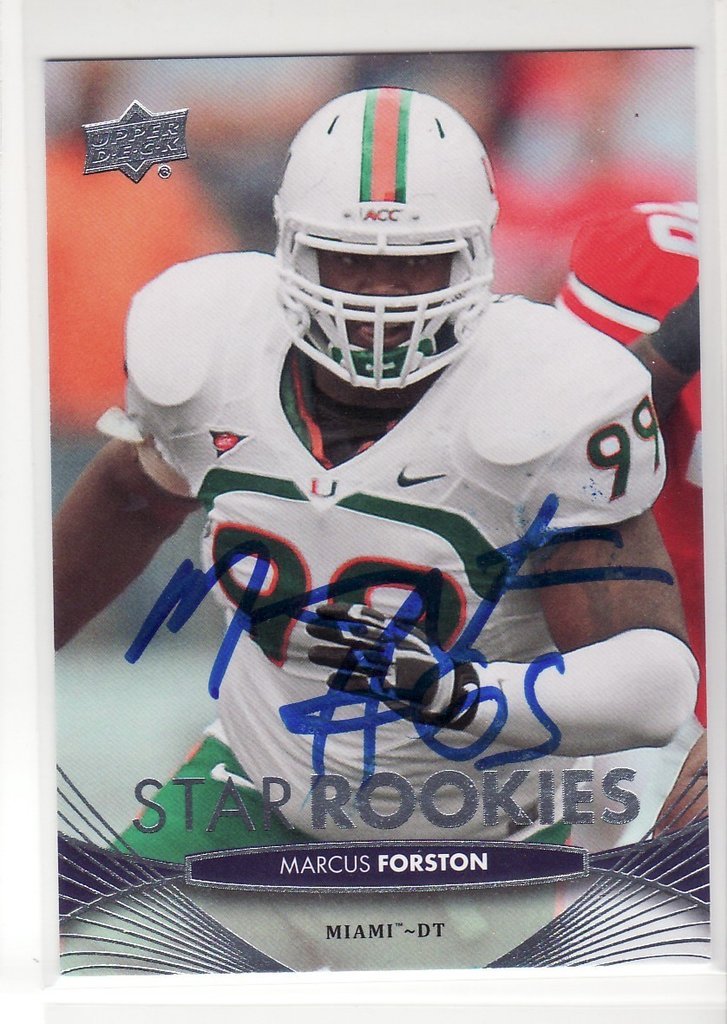 MARCUS FORSTON AUTOGRAPHED MIAMI HURRICANES FOOTBALL CARD | eBay