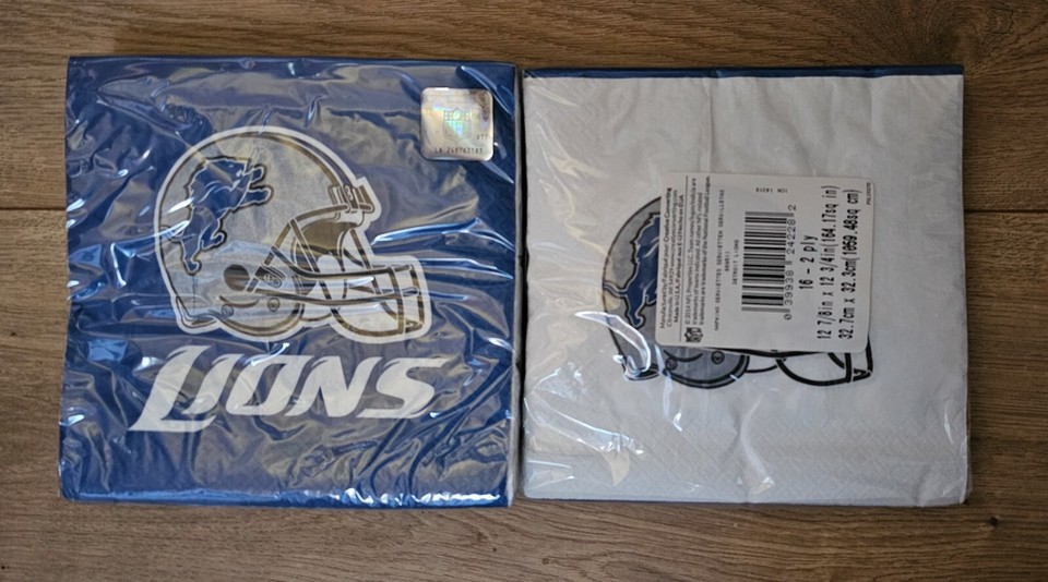 48 (3 pks of 16) - NFL Detroit Lions Luncheon Napkins | eBay