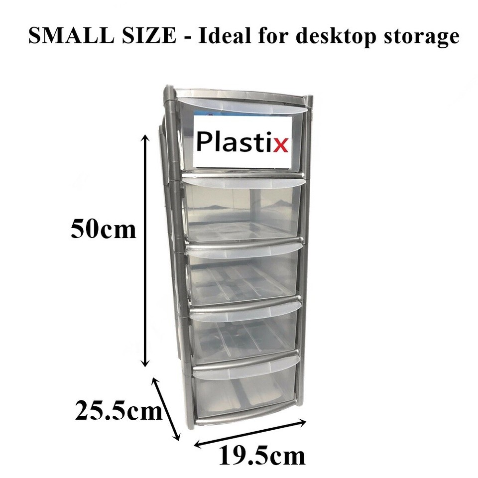 PLASTIC STORAGE DRAWERS DRAW TOWER UNIT MINI DESKTOP / LARGE HOME ...