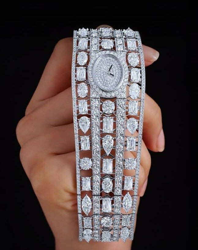 925 Sterling Silver Watches Cubic Zirconia Handmade Pear Oval Shape ...