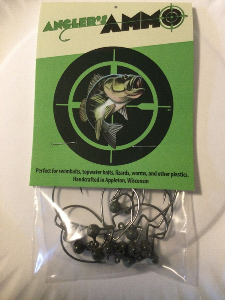 24pc- 1/16 oz #1 Ned Rig Style Jig Head, Grn pumpkin Weedless Rig ...