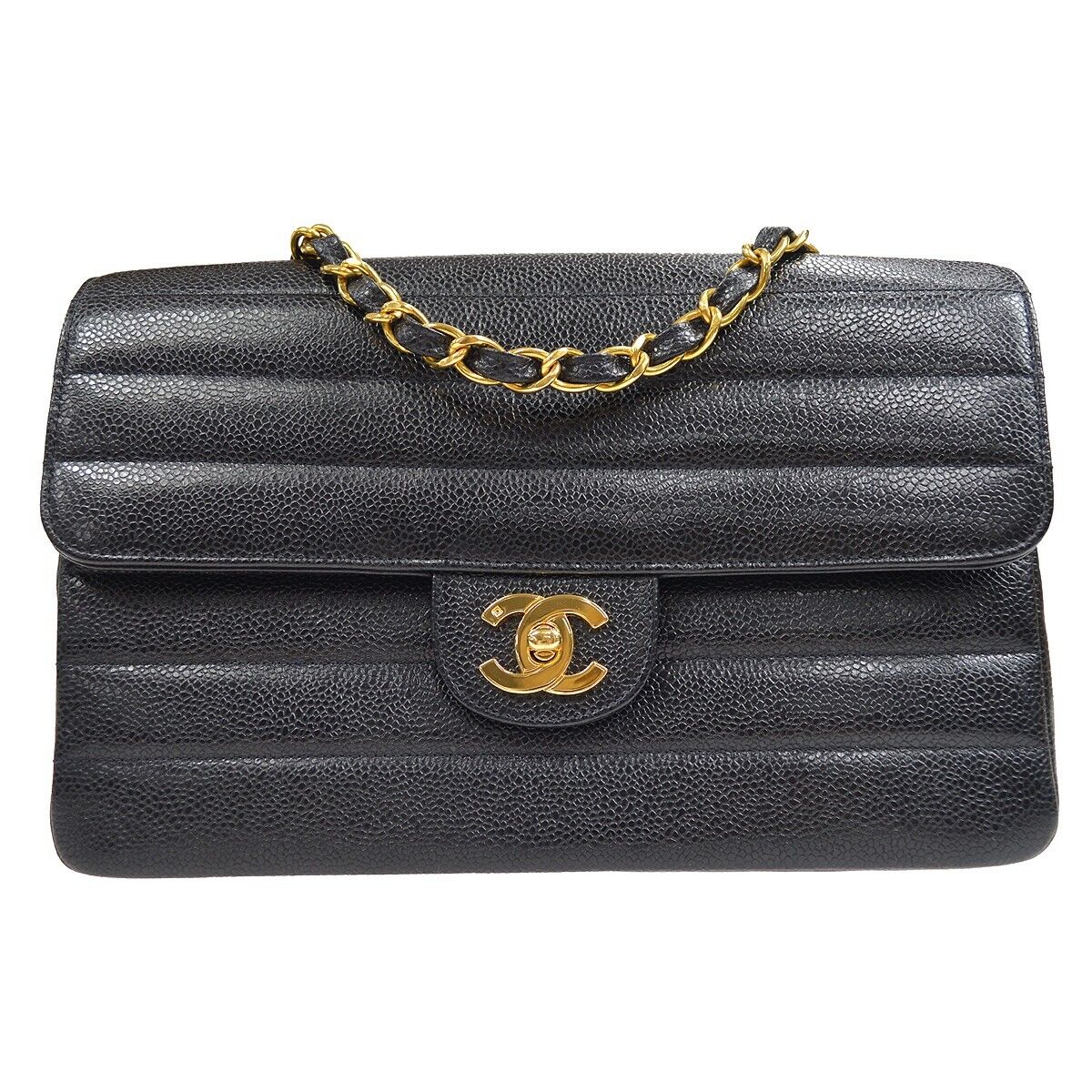 Chanel Black Calfskin Medium Classic Single Flap Double Chanel Black Calfskin Medium Classic Single Flap Double