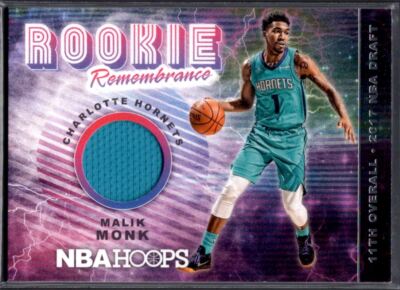 2018-19 Hoops Rookie Remembrance Relics Malik Monk Material Charlotte ...