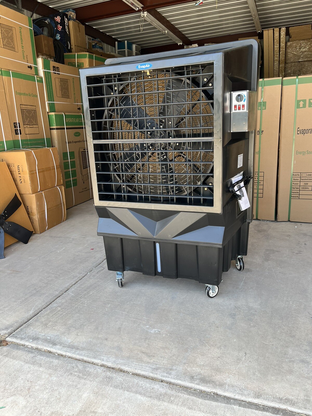 Evaporative Swamp Cooler 13500 CFM 30in 5 blade fan 1HP motor for 3000 ...
