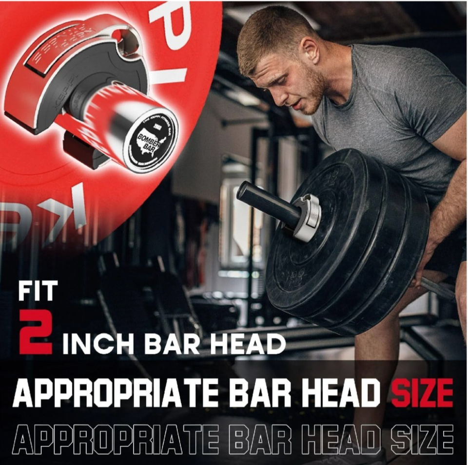 KeppiFitness Barbell Clamps, 2-Inch Aluminum Barbell Clips with ...