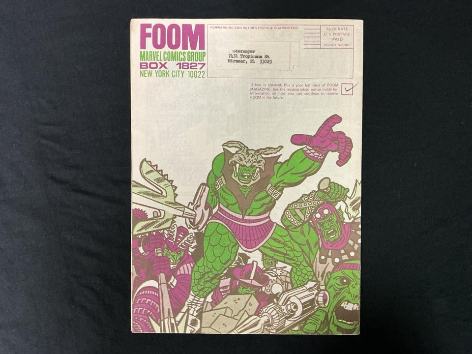 Foom #4 Fine 6.0! Hard to Find Rare Dr. Doom Concept Art! Super Cool ...