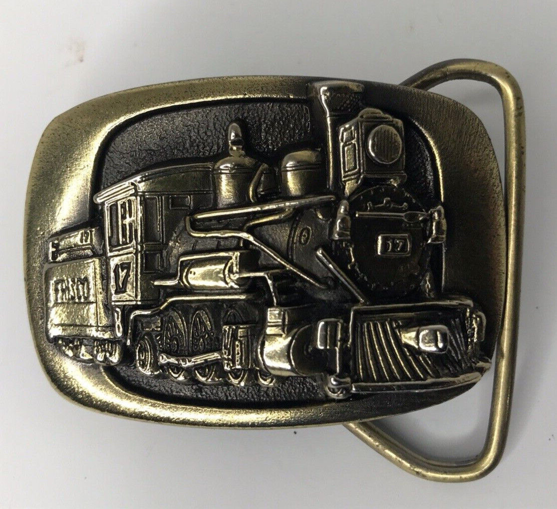 Vintage Brass Locomotive Train Belt Buckle ~ Heavy ~ … - Gem