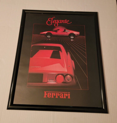 1985 Ferrari 308 Elegante Racing Sports Car Italy Red Vinatge Poster | eBay