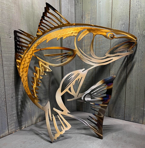 Metal 24" Redfish Wall Art Plasma Cut Sign Fishing Fisherman ocean lake ...