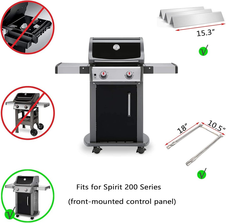 For Weber Spirit E-210 Grill Parts Stainless Steel Flavorizer Bars 3Pcs ...