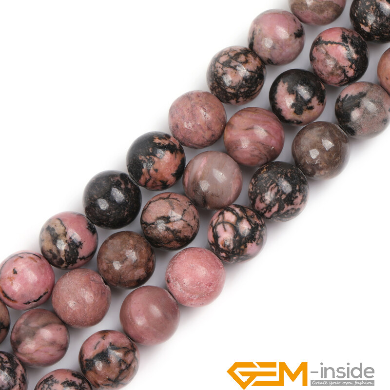 Natural Black Rhodonite Gemstone Round Beads For Jewelry Making 15" 6mm ...