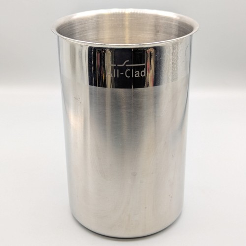 All Clad Stainless Steel Utensil Holder Crock Kitchen Tool Caddy 5"x8 ...