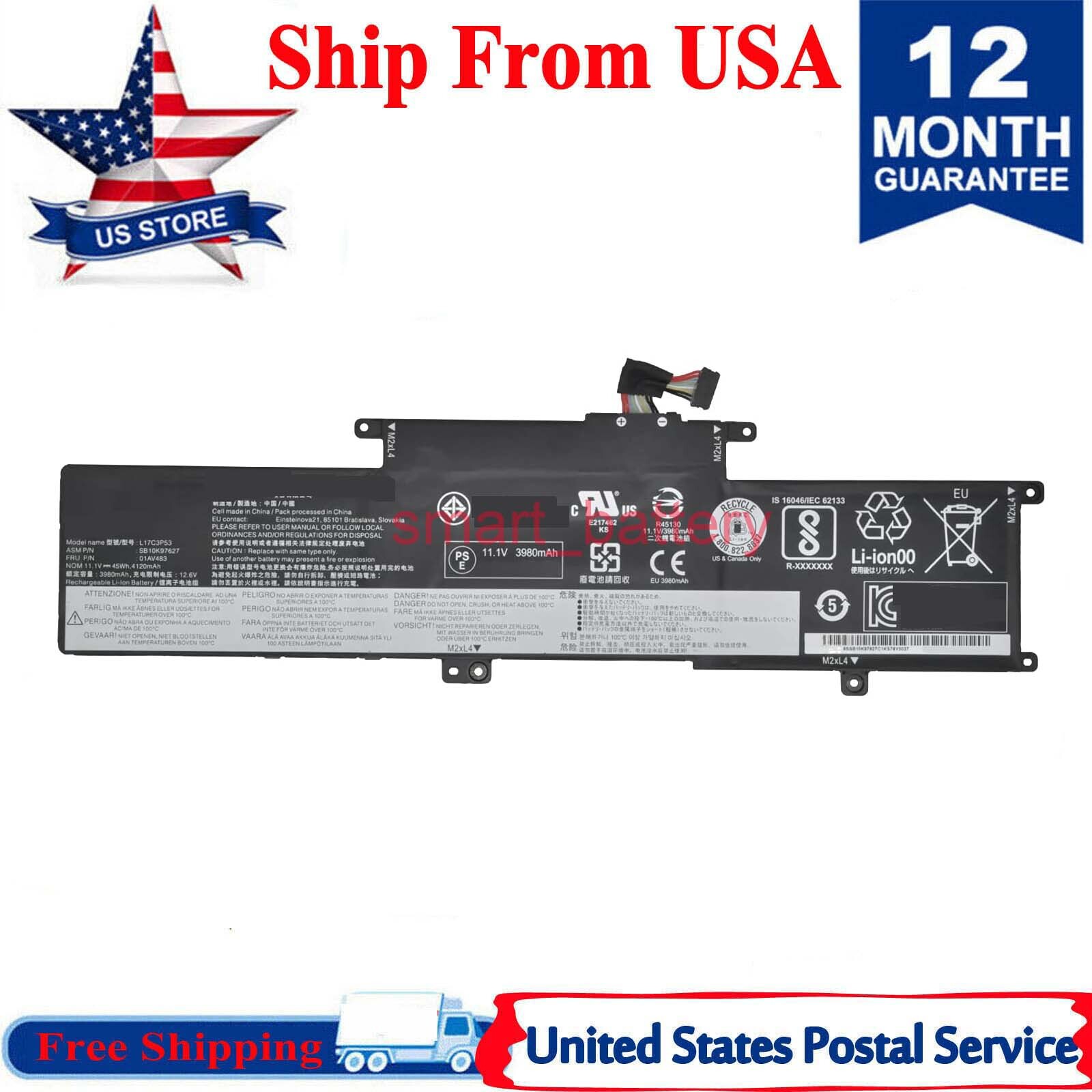 Battery for Lenovo ThinkPad S2 Yoga L380 L390 2018 01AV481 SB10K97625 ...