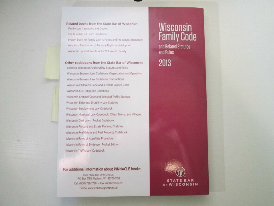 Wisconsin Family Code and Related Statutes and Rules 2013 | eBay