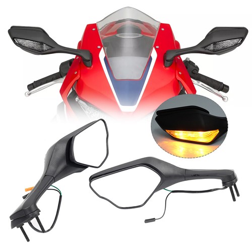 Side Rear View Mirrors w/ Turn Signals For Honda CBR1000RR 2017-2024 ...